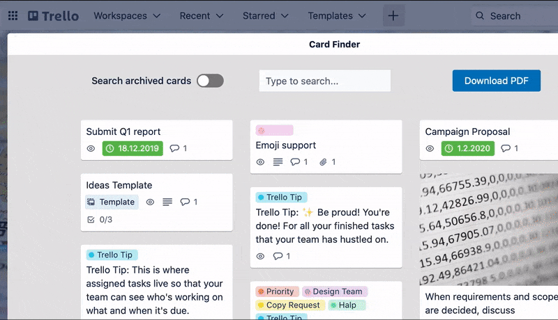 Card Finder Power-Up | Trello